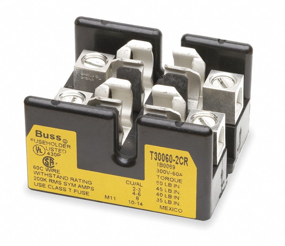 BUSSMANN Bloque de Fusibles x 2.41" de Ancho, 300VCA, 35 a 60A, Series ...
