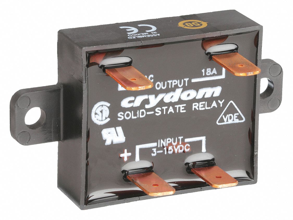 CRYDOM, Surface Mounted, 18 A Max Output Current, Solid State Relay ...