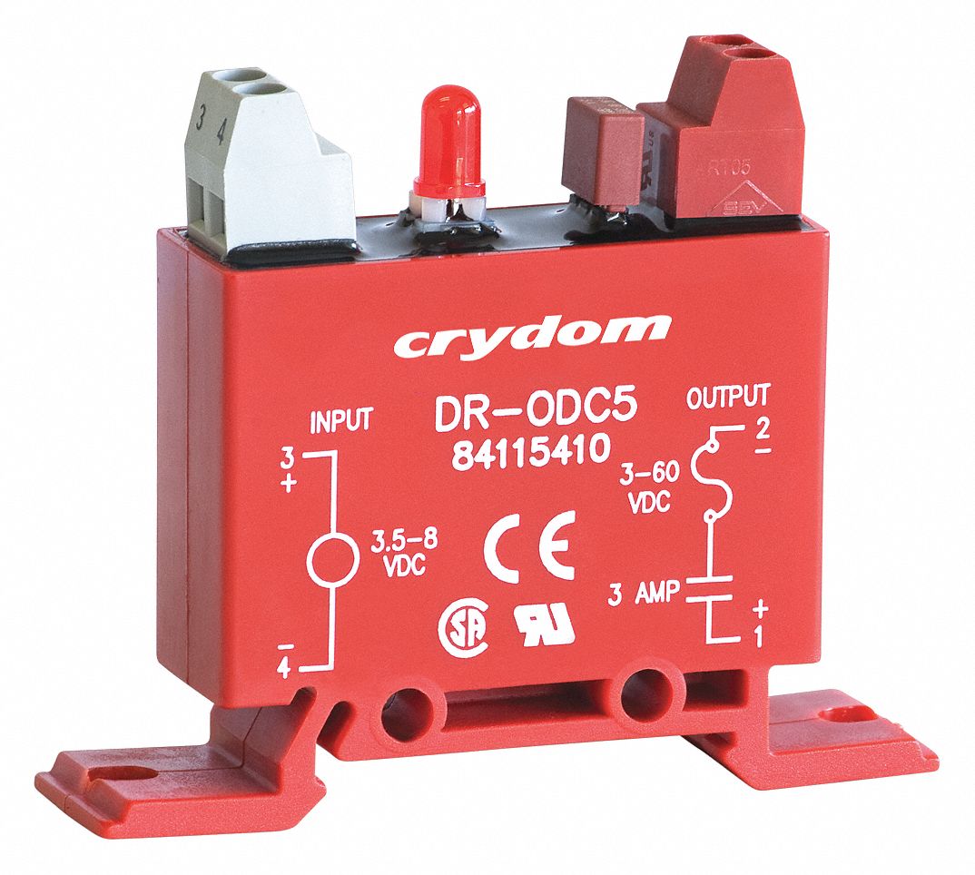 CRYDOM, DIN-Rail & Surface Relay Mounting, 4 Pins, Output Module ...