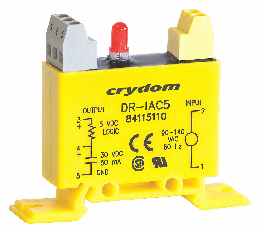 CRYDOM, DIN-Rail & Surface Relay Mounting, 5 Pins, Input Module - 1DTU1 ...