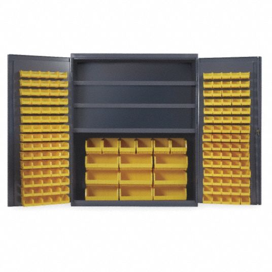 Bin Cab,Louvered/Shelving,84"H,60"W,24"D - Grainger