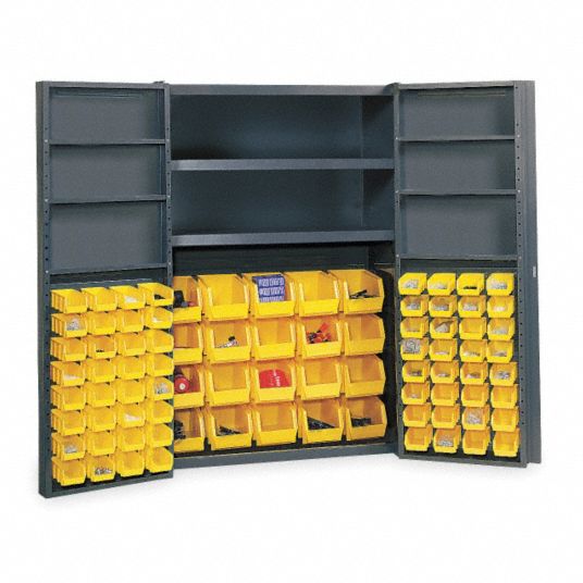 Bin Cab,Louvered/Shelving,72"H,48"W,24"D - Grainger