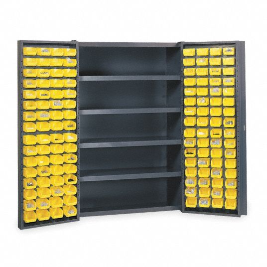 Bin Cab,Louvered/Shelving,72"H,48"W,24"D - Grainger