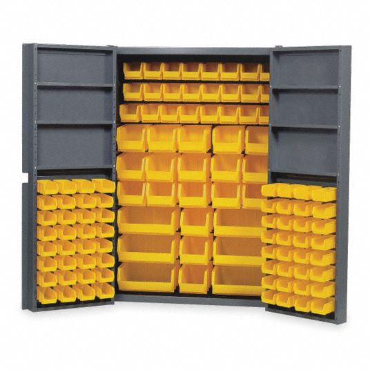 Bin Cab,Louvered/Shelving,72"H,48"W,24"D - Grainger