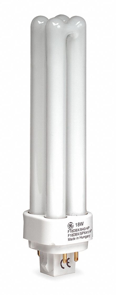 Plug-In CFL, T4, Watts 18, 4100 K Color Temperature - Grainger