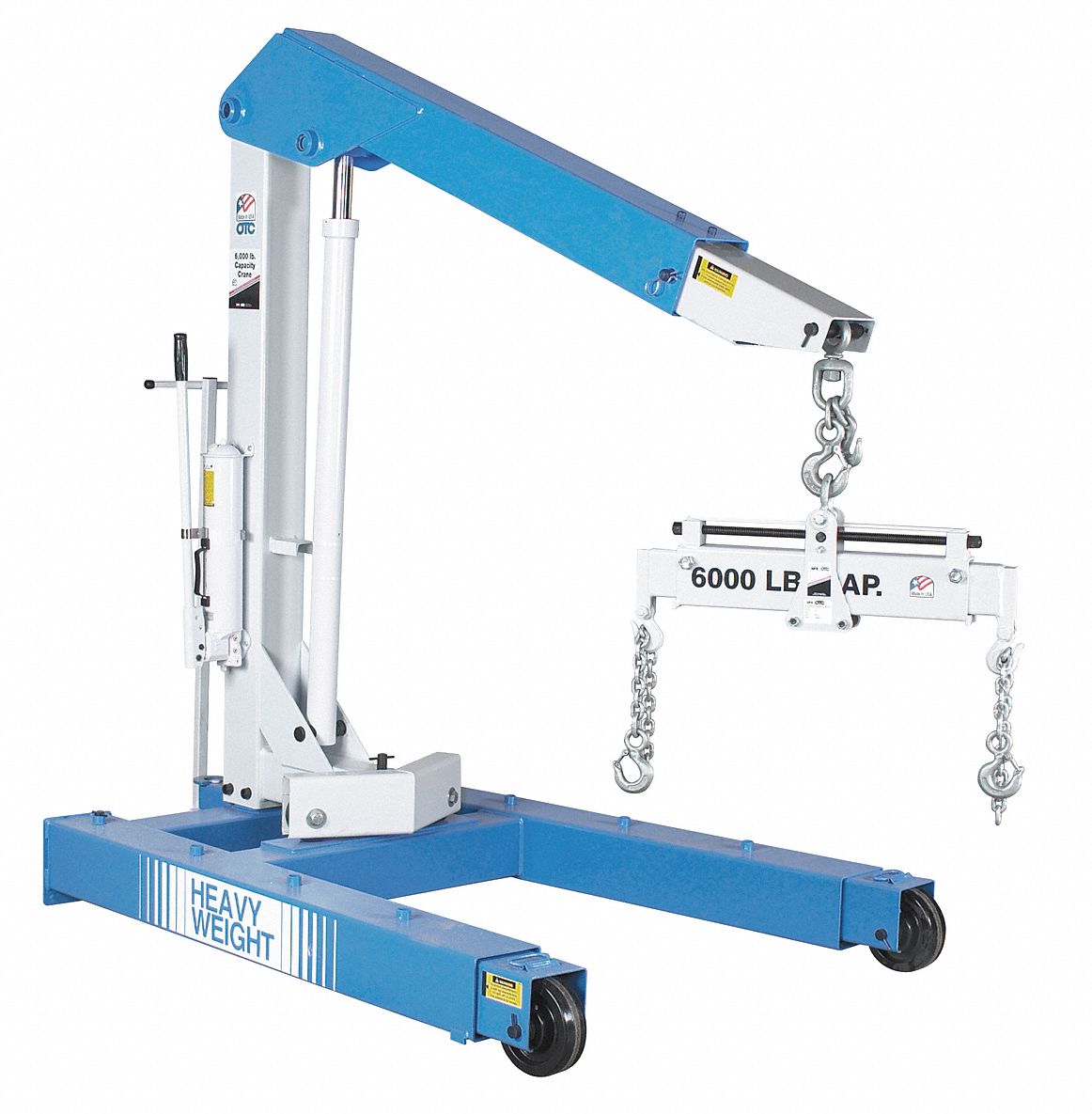 Floor Crane, Heavy Duty, 6000 Capacity (Lb.), 88 Height (In.), 53 ...