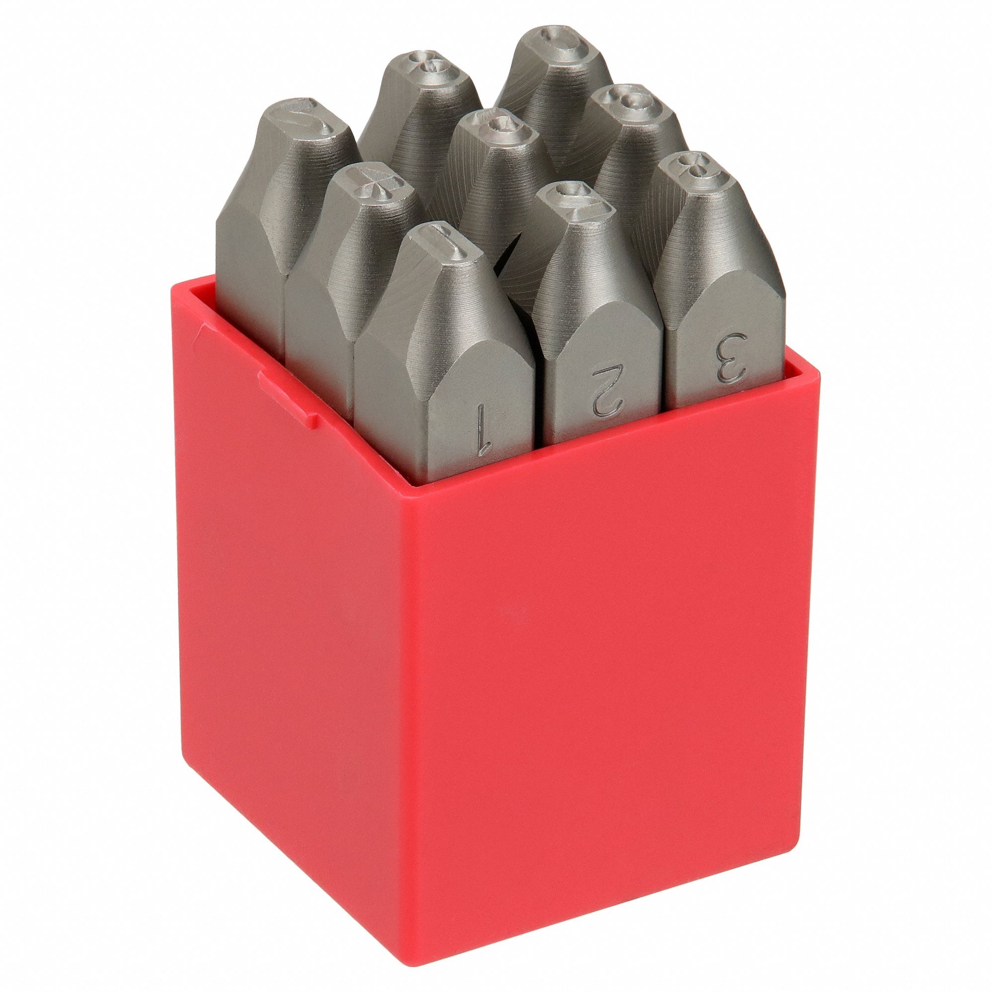 0 thru 9 (6 doubles as 9), 1/4 in Character Ht, Hand Stamp Kit - 1EC15 ...