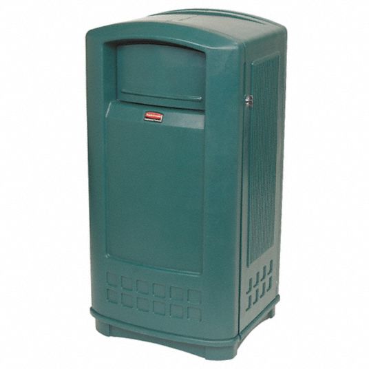 RUBBERMAID COMMERCIAL PRODUCTS, Rectangular, Dome with Push Door Top ...