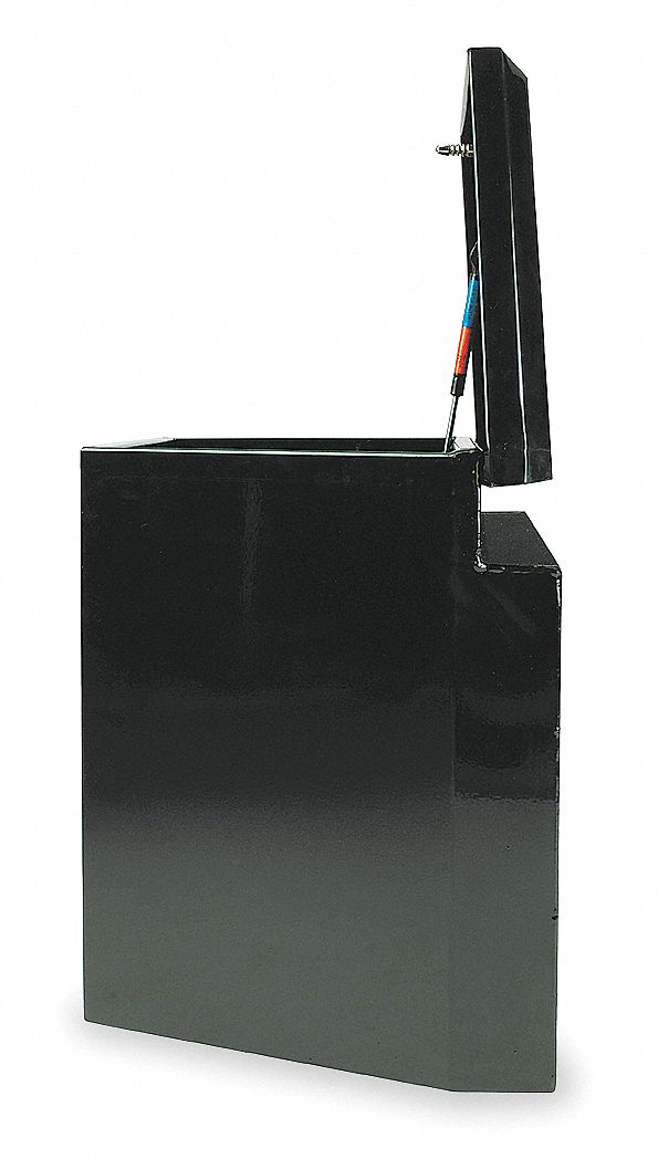Trailer Tongue Box, Steel, Black, Single, 4.5 cu. ft. - Grainger