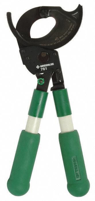 GREENLEE Ratchet Cable Cutter: Fiberglass, Center, For 1,500 kcmil Max ...