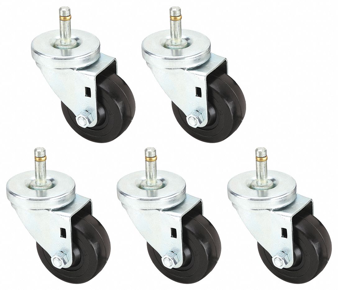 BRADY SPC ABSORBENTS, Swivel, No Brake, Stem Caster - 1EFN7|SC-4 - Grainger