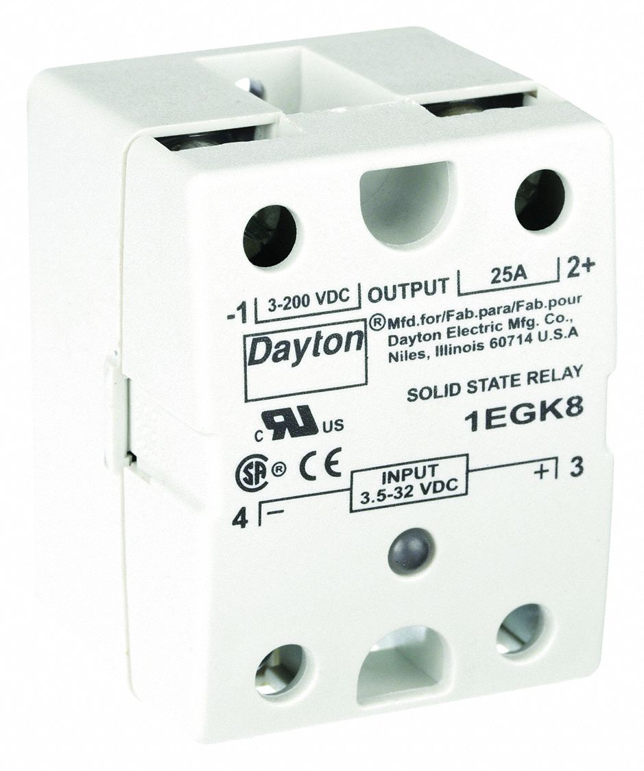 DAYTON, Surface Mounted, 25 A Max Output Current, Solid State Relay ... DAYTON, Surface Mounted, 25 A Max Output Current, Solid State Relay ...