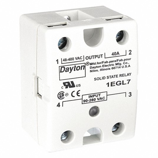 DAYTON, Surface Mounted, 40 A Max Output Current, Solid State Relay ... DAYTON, Surface Mounted, 40 A Max Output Current, Solid State Relay ...