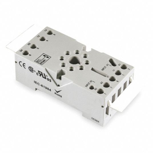 DAYTON, 12 A Rating, DIN-Rail Socket Mounting, Relay Socket - 1EGP3 ...
