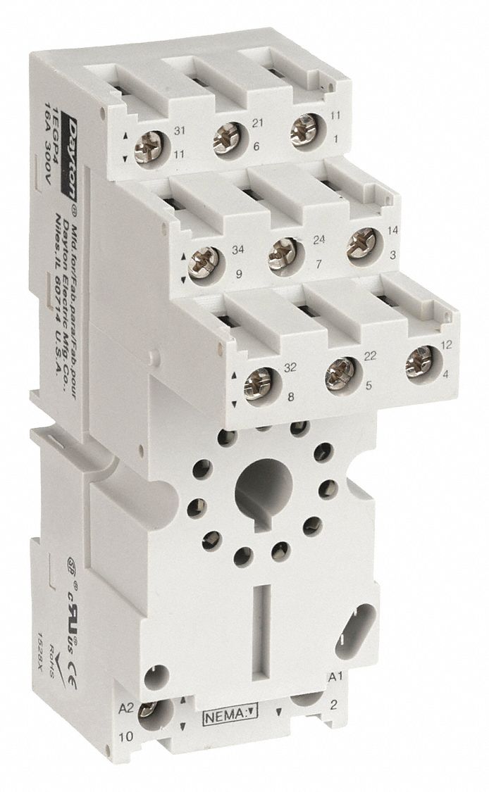 Relay Socket, Elevator, Finger Safe, Octal, Number of Pins - Relay 11 ...