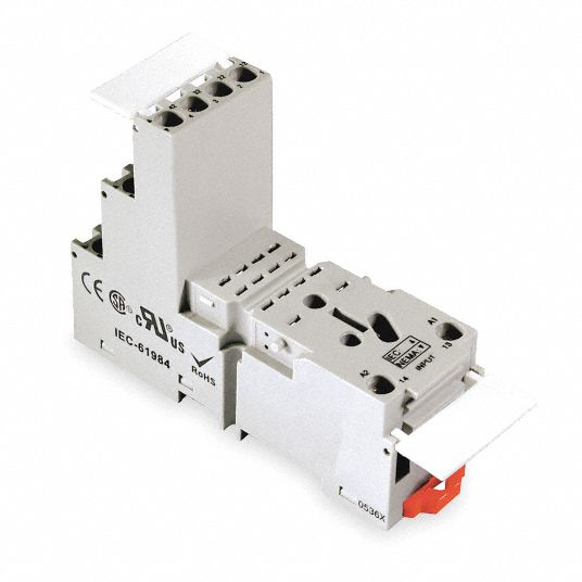 DAYTON, 10 A Rating, DIN-Rail & Surface Socket Mounting, Relay Socket ...