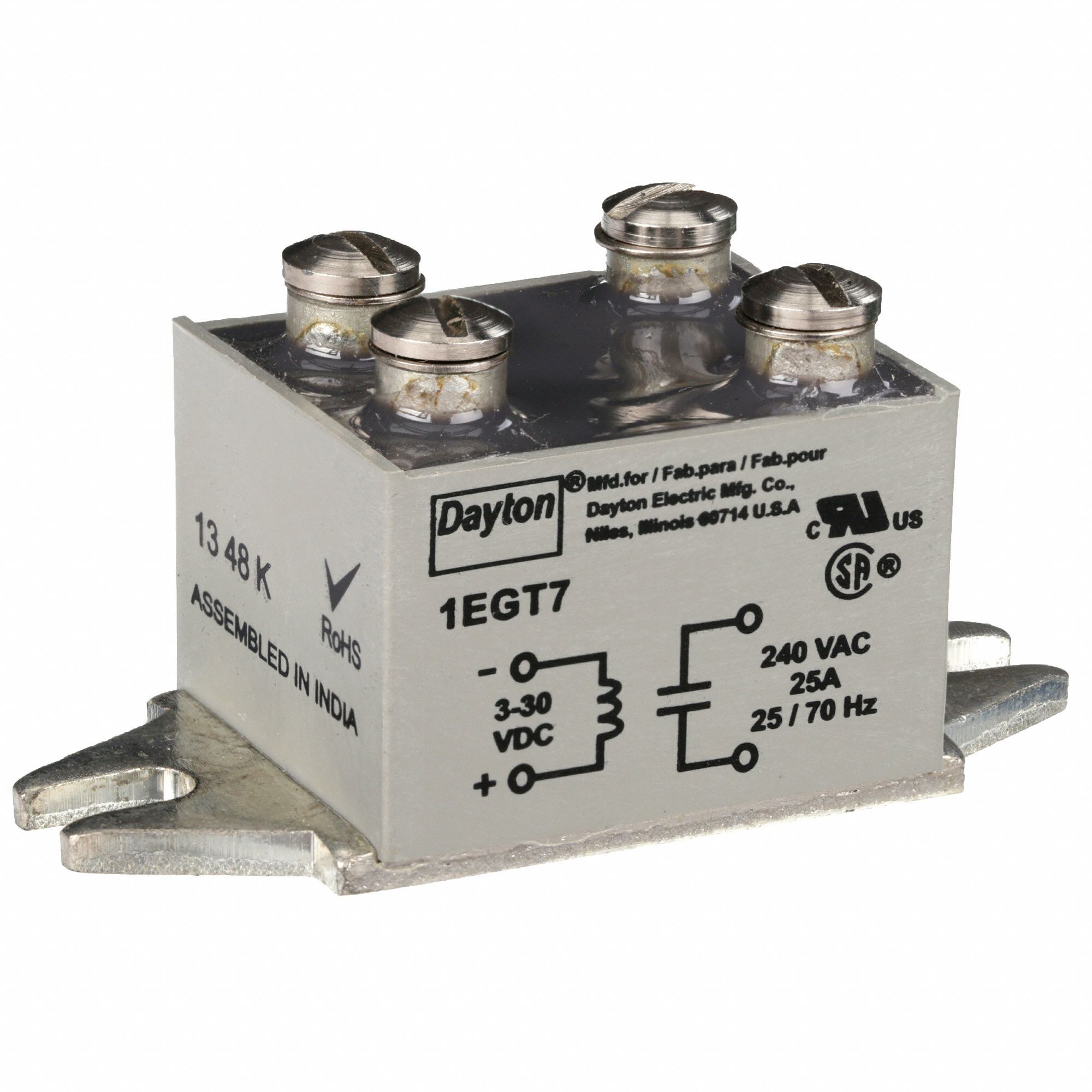 DAYTON Miniature Solid State Relay: 3 to 30V DC, 24 to 280V AC, 25 A ...