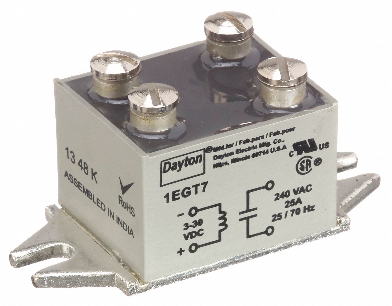 DAYTON, Surface Mounted, 25 A Max Output Current, Miniature Solid State ...