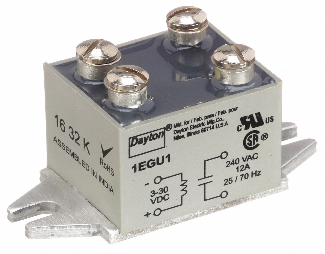 DAYTON, Surface Mounted, 12 A Max Output Current, Miniature Solid State ...