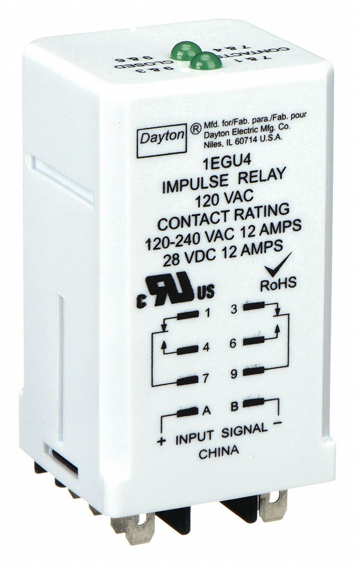 120V AC Coil Volts, 12A @ 240V AC Contact Rating - Relay, Square ...