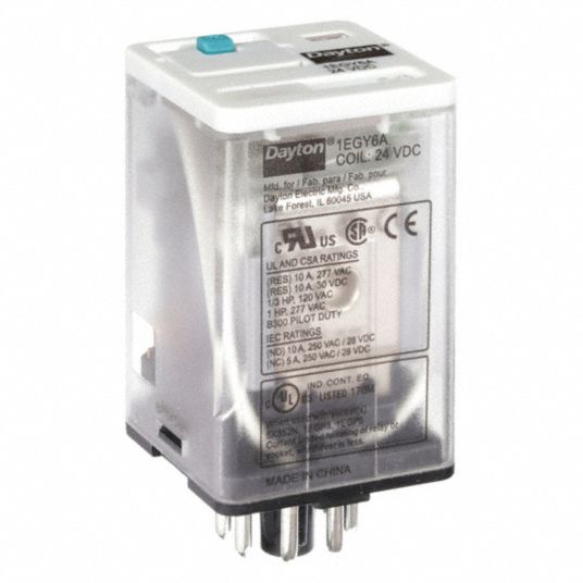 DAYTON, Socket Mounted, 10 A Current Rating, General Purpose Relay ...