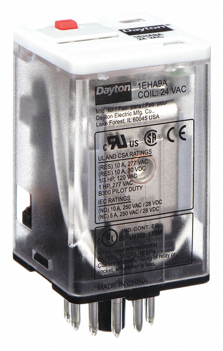 DAYTON, Socket Mounted, 10 A Current Rating, General Purpose Relay ...