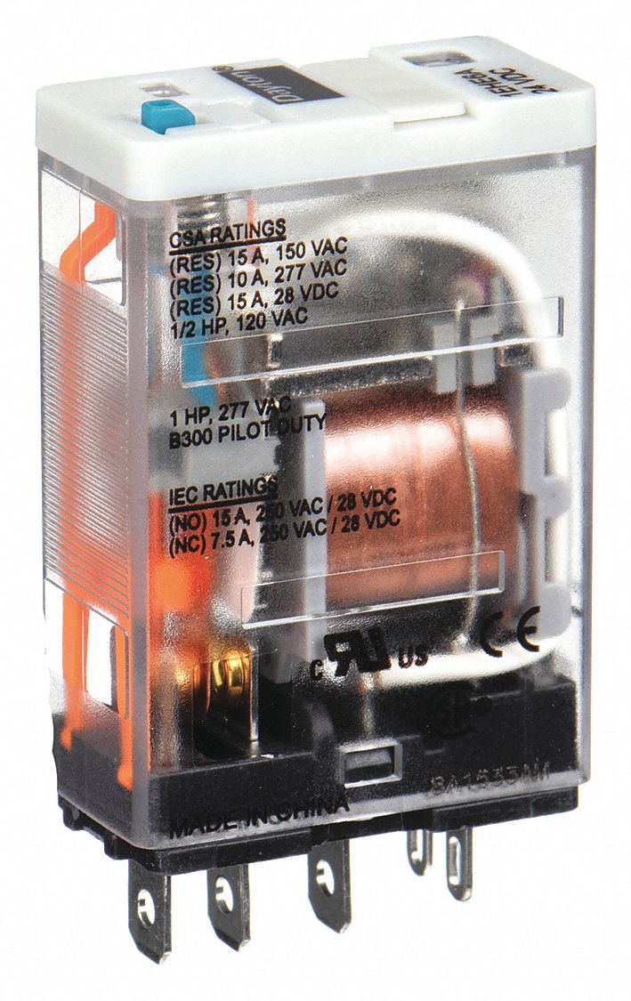 DAYTON, Socket Mounted, 15 A Current Rating, General Purpose Relay ...