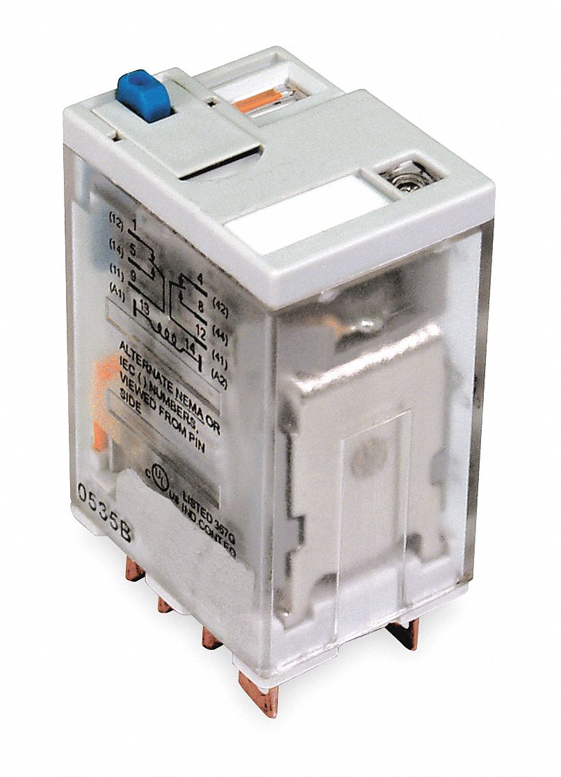 12V DC Coil Volts, Square, Number of Pins - Relay 8 - Grainger