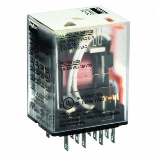 DAYTON, Socket Mounted, 240V AC, General Purpose Relay - 1EHR2|1EHR2 ...