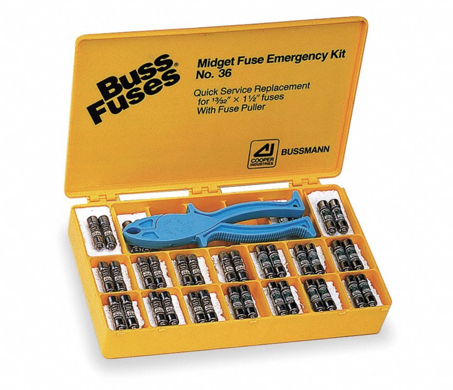 BUSSMANN Kit de Fusibles , 36Pz - Juegos de Fusibles - 1EJ87 | NO.36 ...