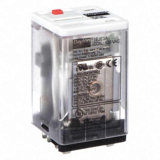 DAYTON, Socket Mounted, 10 A Current Rating, General Purpose Relay ...