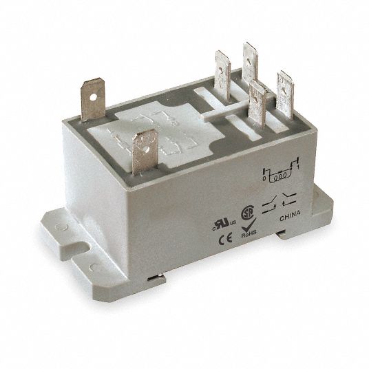 DAYTON, DIN-Rail & Surface Mounted, 120V AC, Enclosed Power Relay ...