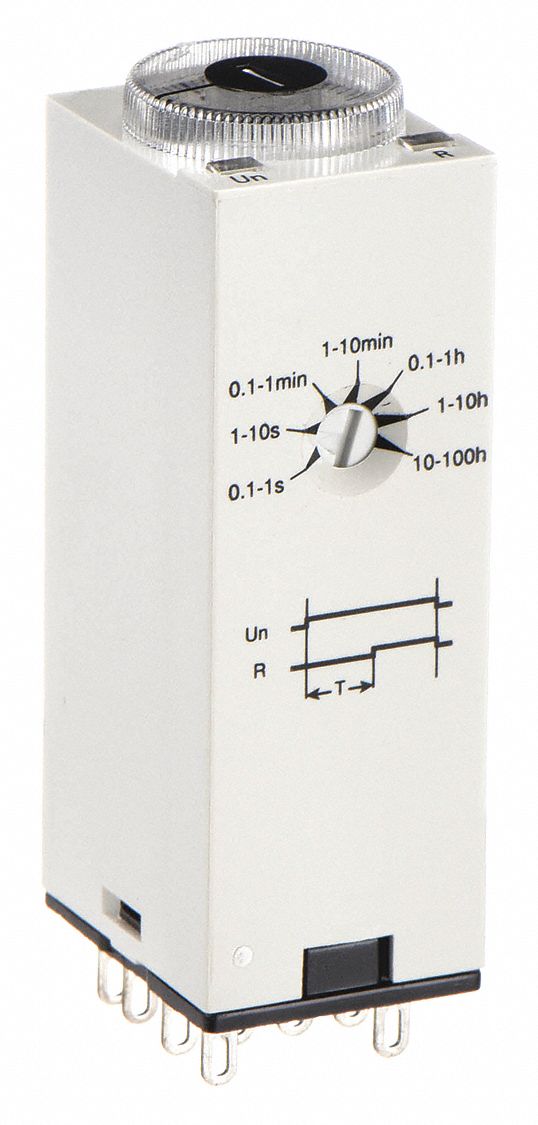 DAYTON, Socket Mounted, 12V DC, Single Function Time Delay Relay ...