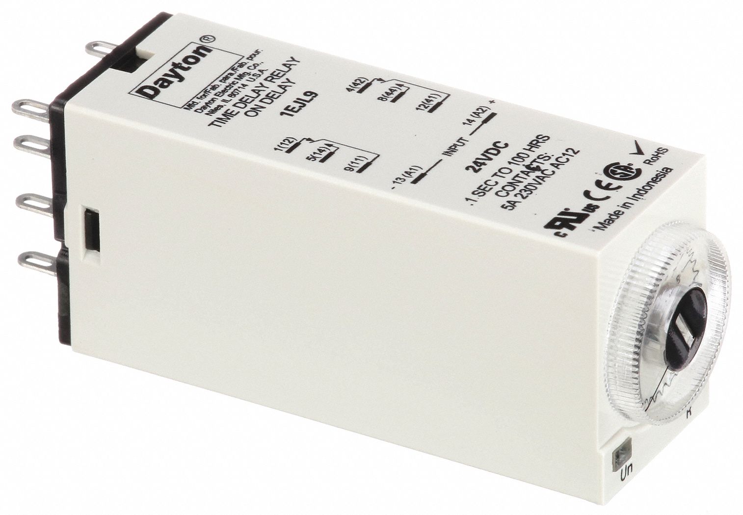 DAYTON Relevador de Retardo de Tiempo, Voltaje de Bobina 24VCD, 5A ...