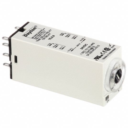 DAYTON, Socket Mounted, 24V DC, Single Function Time Delay Relay ...