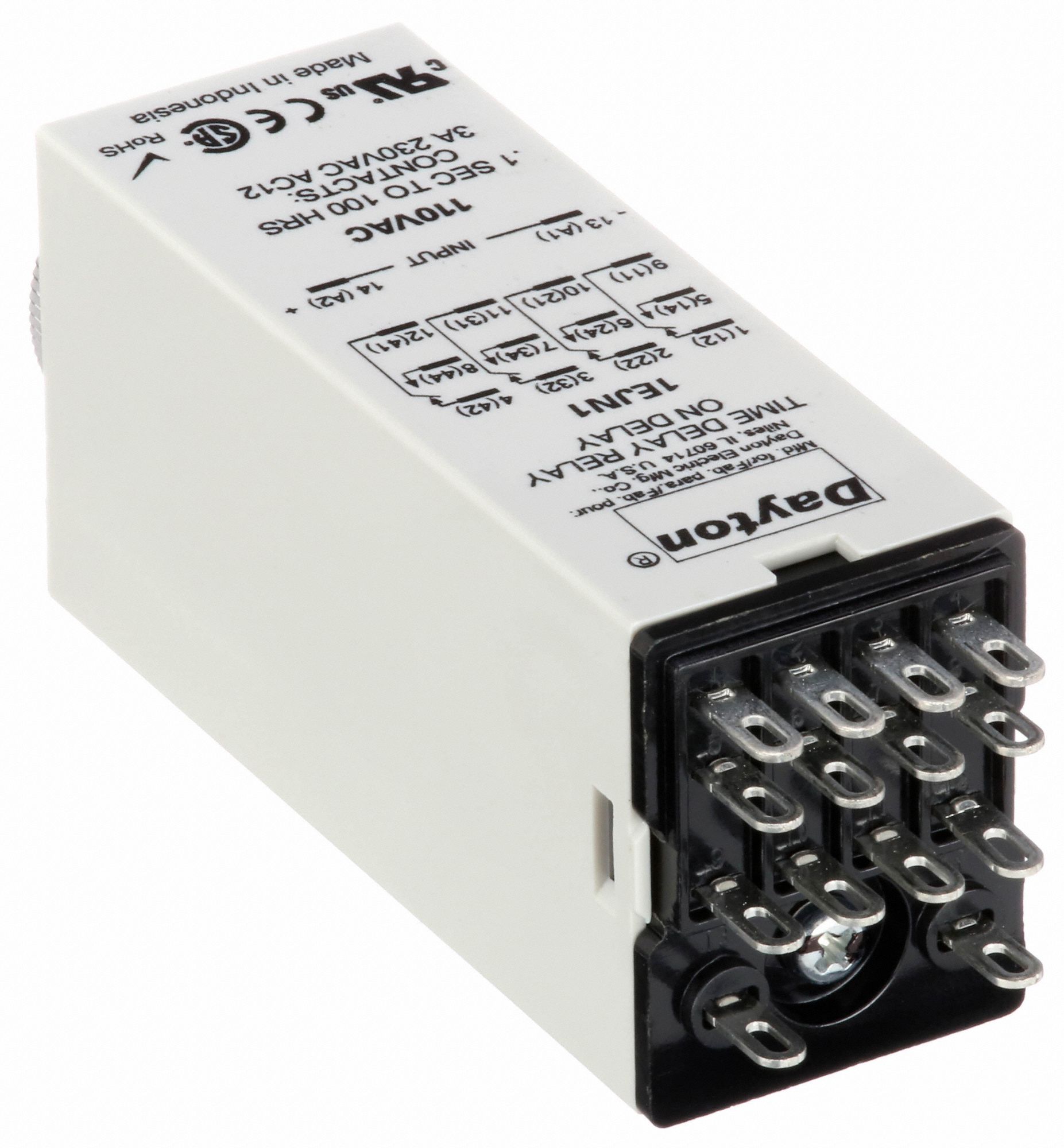 DAYTON Single Function Time Delay Relay: 14 Pins - Relay, Rotary Knob ... DAYTON Single Function Time Delay Relay: 14 Pins - Relay, Rotary Knob ...