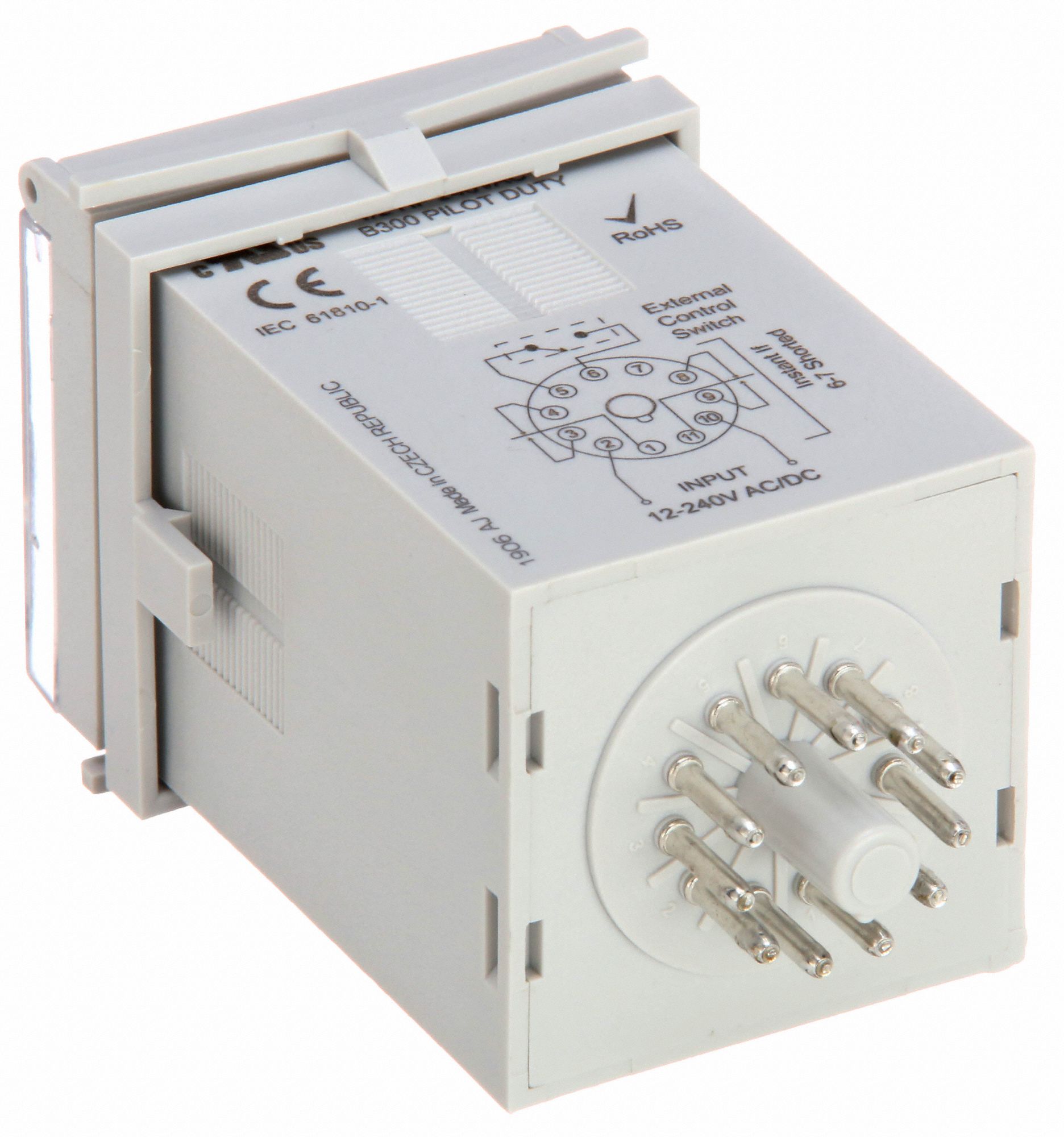 DAYTON Multi-Function Time Delay Relay: 11 Pins - Relay, Rotary Knob ...