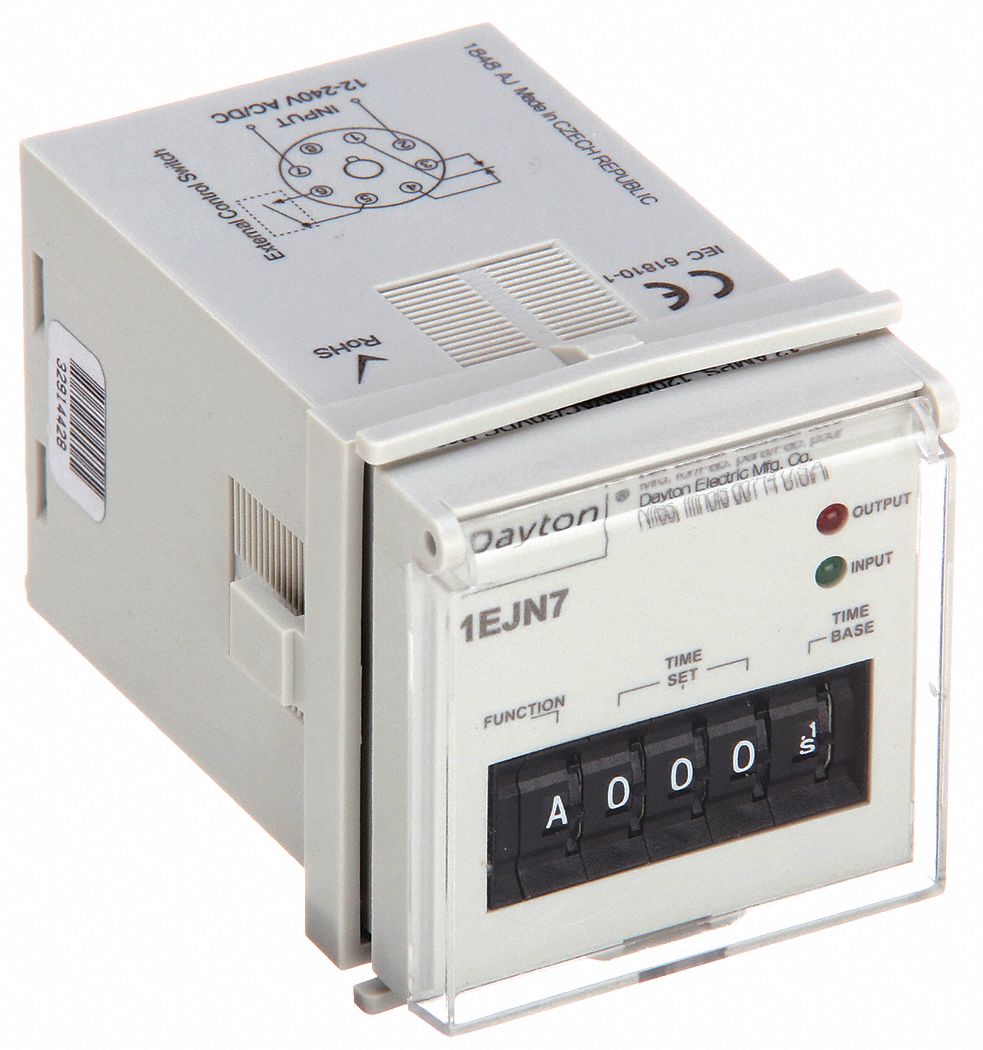 DAYTON, Socket Mounted, 12 to 240V AC/DC, Multi-Function Time Delay ...