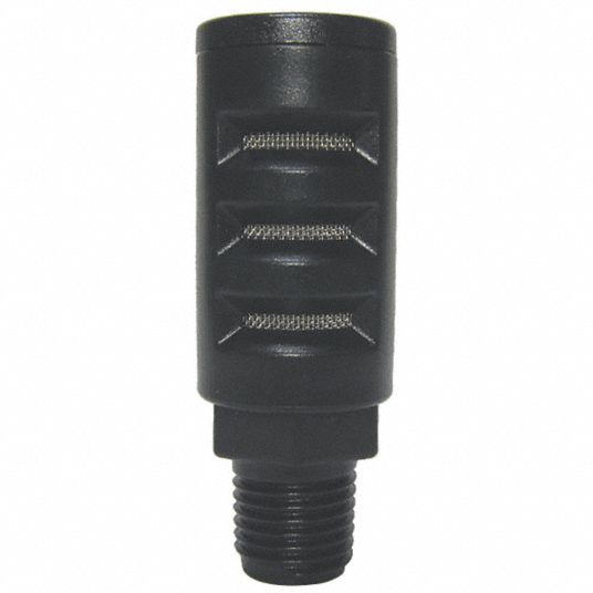 SPEEDAIRE Silencer Muffler: 1/4 in NPT, 11/16 in Hex Size, Nylon, Mesh ...