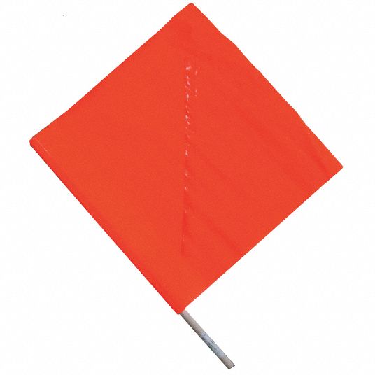 Traffic Flag, 24 in Wood Dowel with Diagonal Stay, Handheld Warning ...