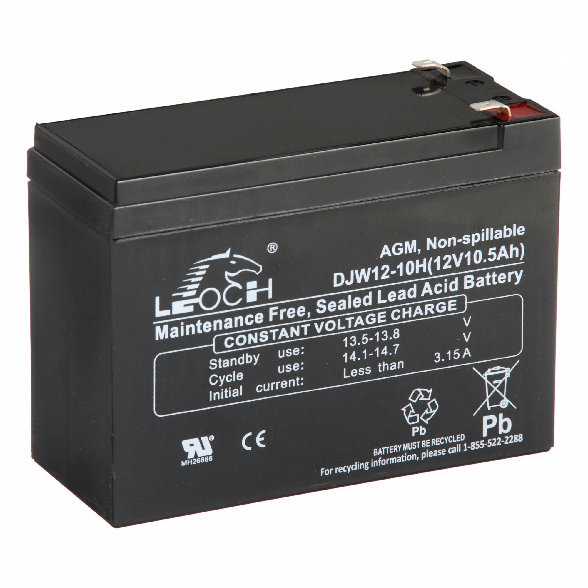 EDWARDS SIGNALING, 10 A, 6 1/2 in Body Ht, Fire Alarm Battery - 1EXZ7 ...