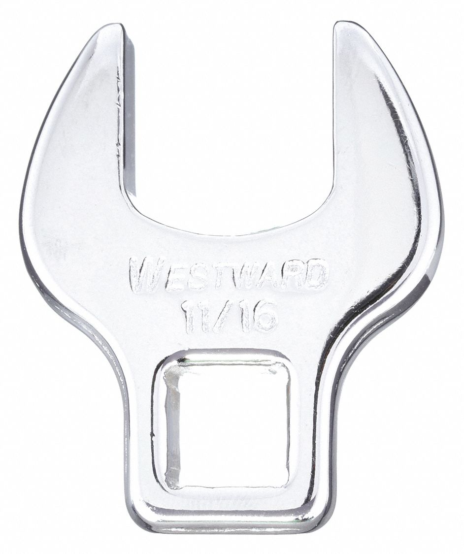 Crowfoot Socket Wrench, Alloy Steel, Chrome, 3/8 in Drive Size - Grainger