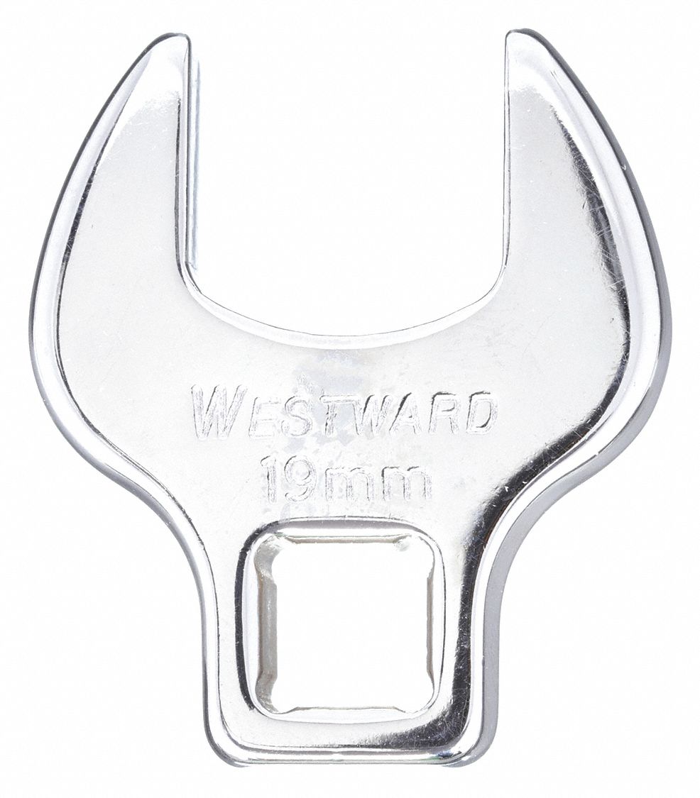 Crowfoot Socket Wrench, Alloy Steel, Chrome, 3/8 in Drive Size - Grainger