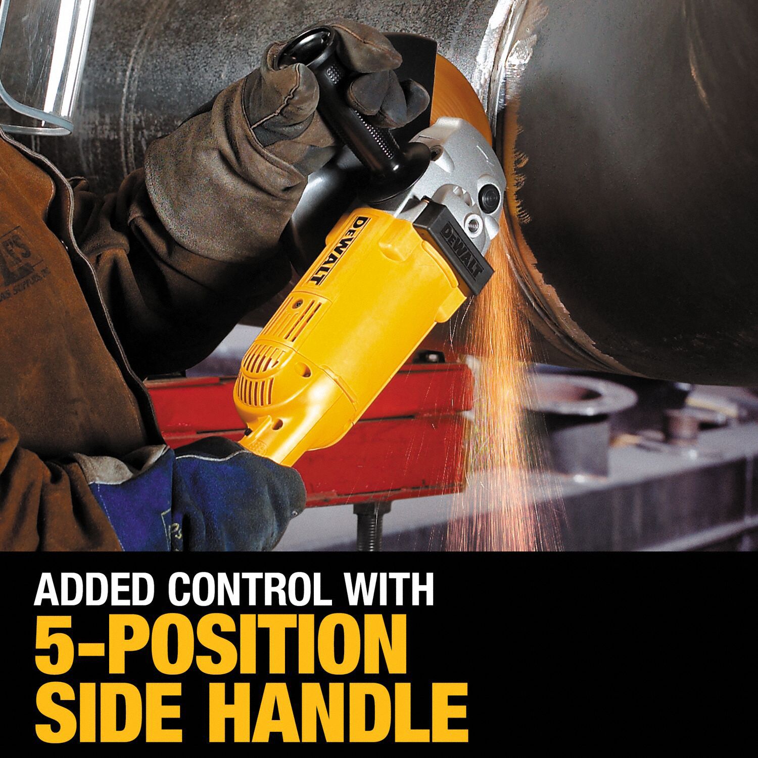 DEWALT Angle Grinder: 15 A, 6,000 RPM Max. Speed, Trigger, Adj Guard, 7 ...