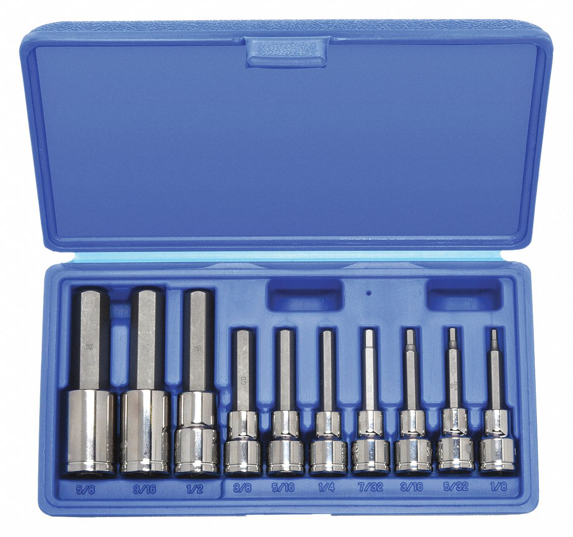 WESTWARD HEX BIT SOCKET SET SAE 10PC - Socket Bit Sets - WSW1EZJ3 ...