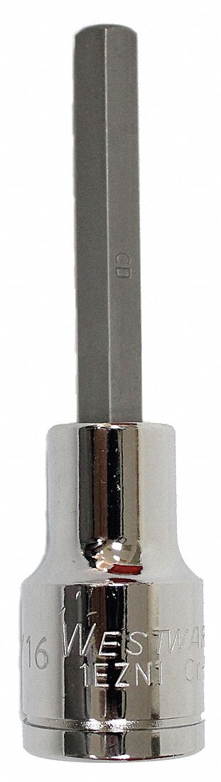 WESTWARD Dado con Punta Hexagonal, Impulsor 1/2", Tamaño de la Punta 5/ ...