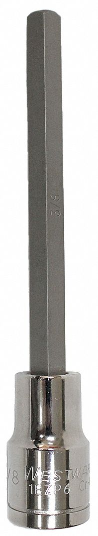 Socket Bit, Insert Length 4-5/16 in, Tip Size 3/8 in - Grainger