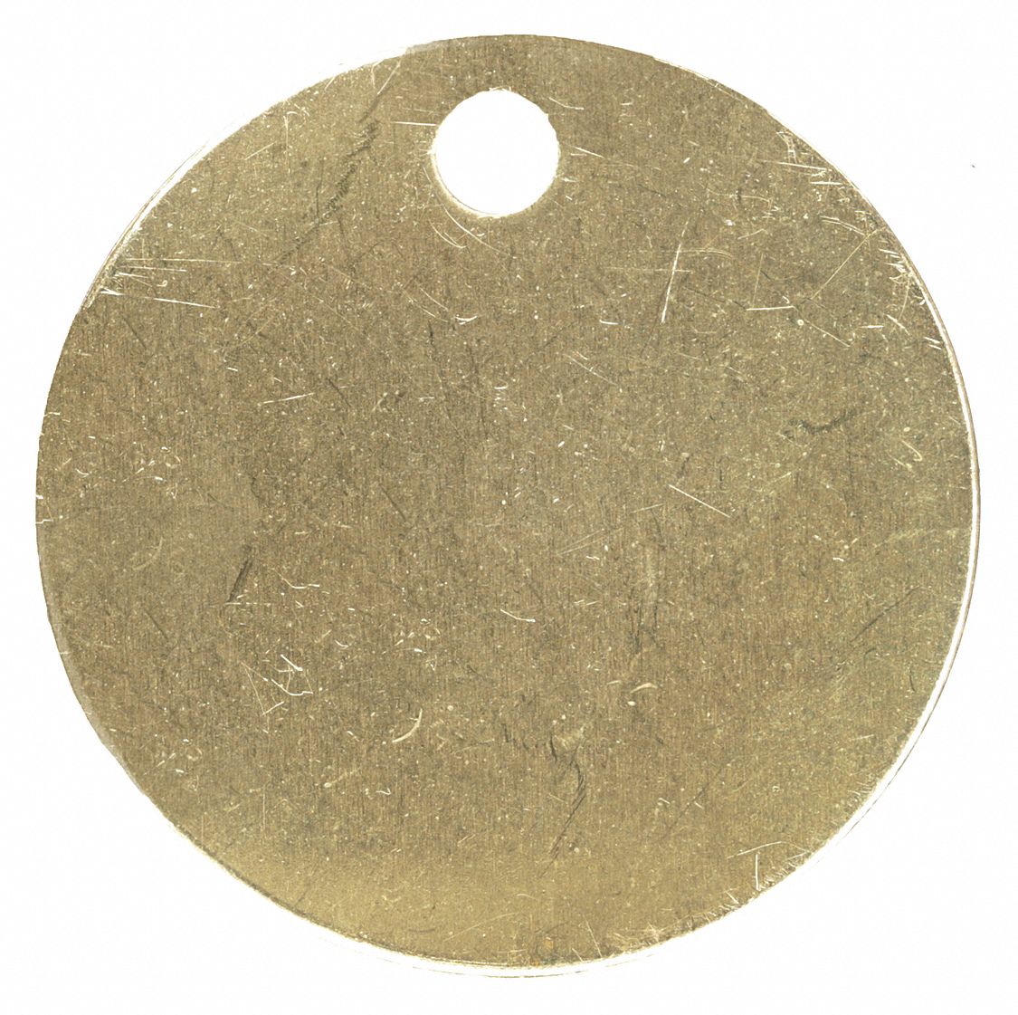 Blank Metal Tag, Tag Shape Round, Diameter 1 1/2 in, Width 1 1/2 in ...