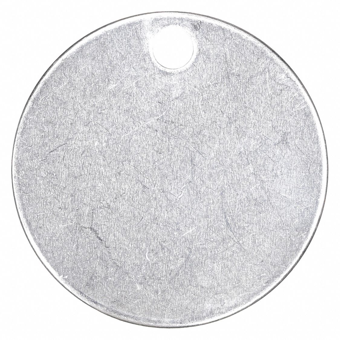 Blank Metal Tag, Tag Shape Round, Diameter 1 in, Width 1 in, Stainless ...