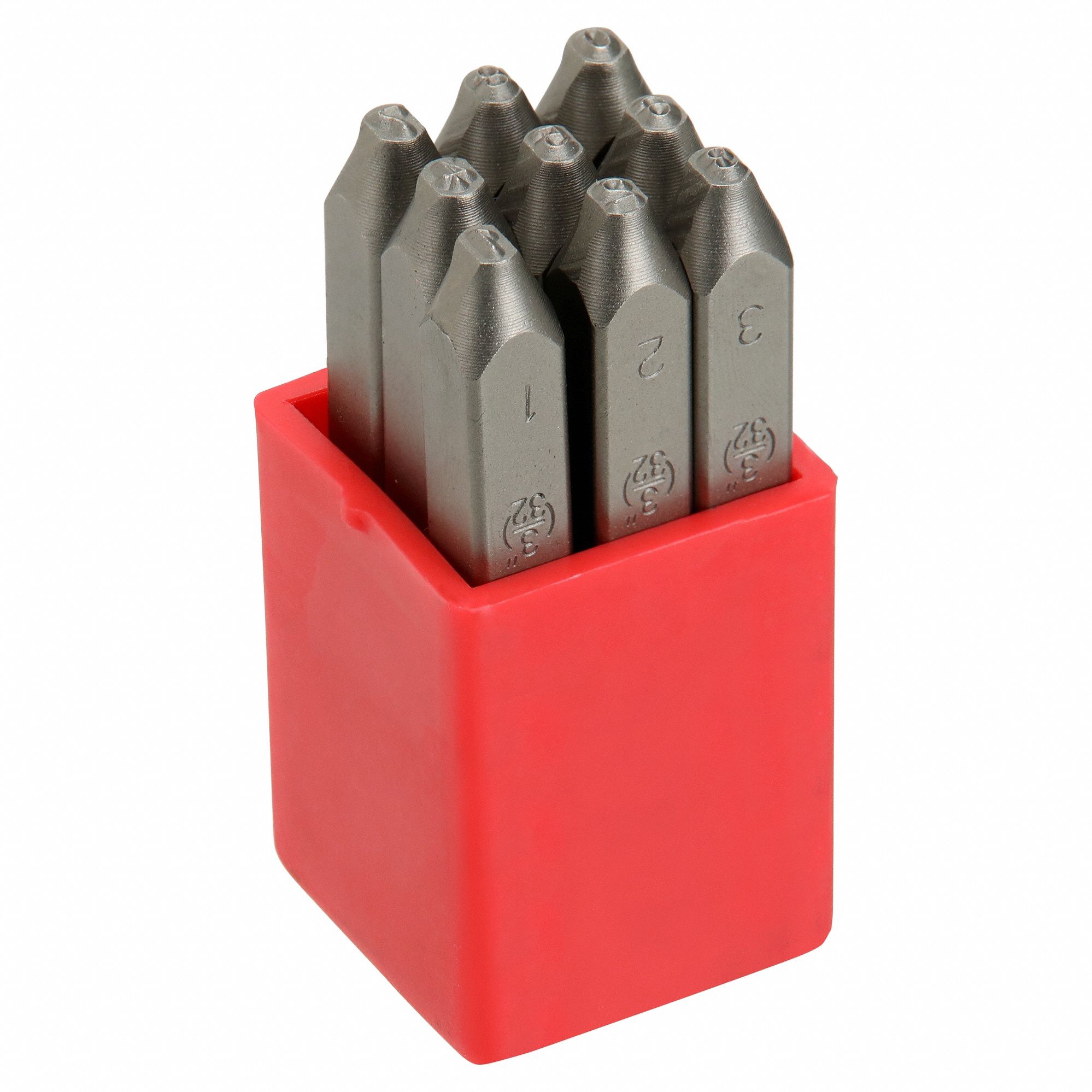 0 thru 9 (6 doubles as 9), 3/32 in Character Ht, Hand Stamp Kit - 1F102 ...